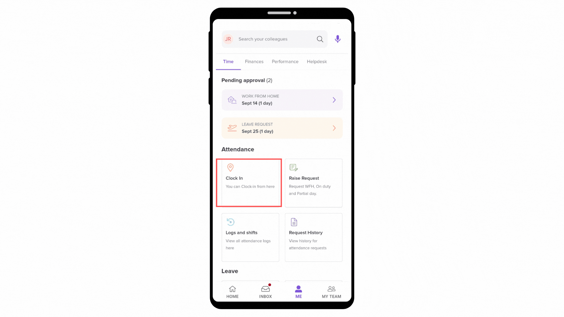 Manage Your Leave & Attendance with the Keka Mobile app – Home Page
